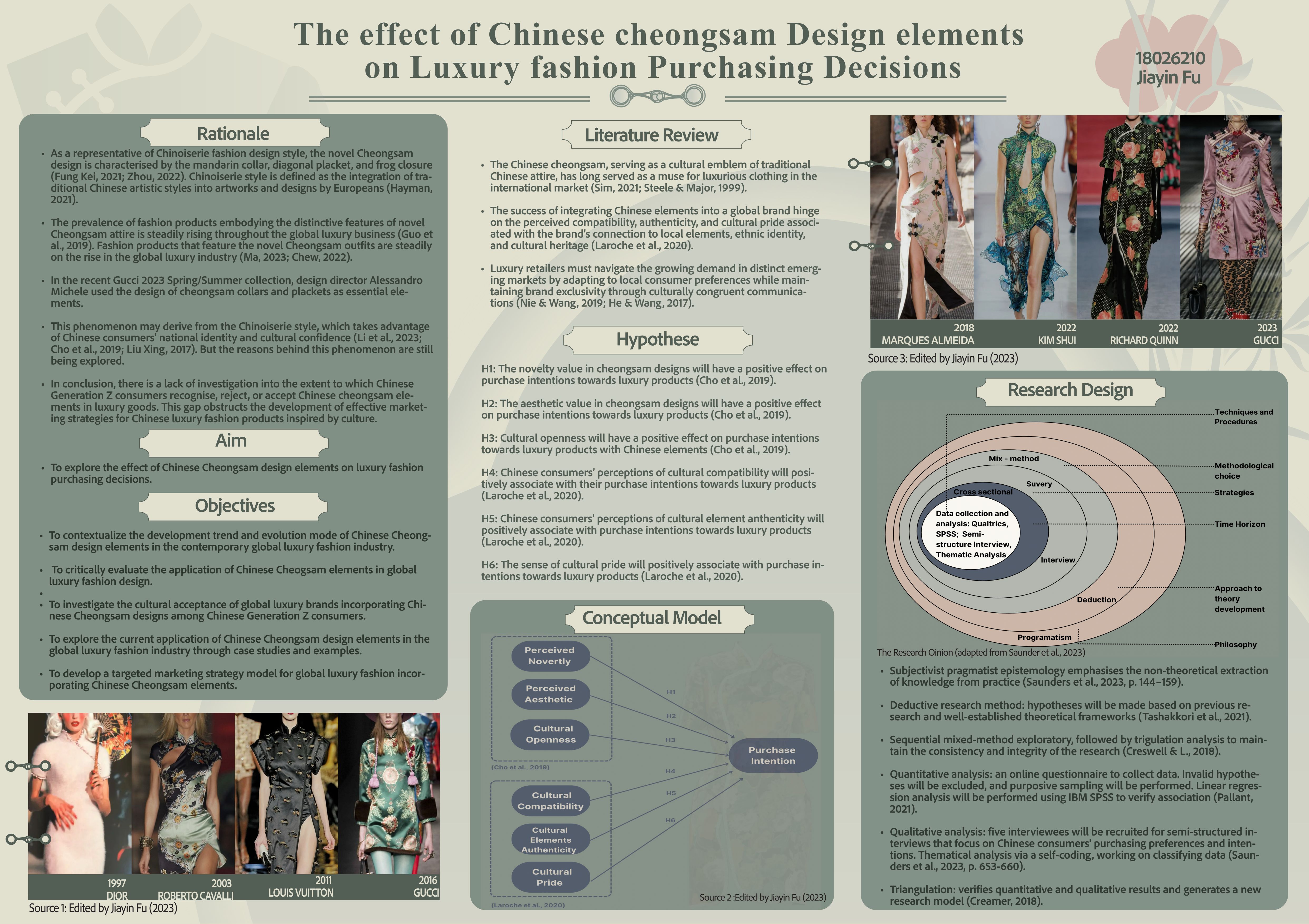 The use of the Chinese Cheongsam design elements on luxury fashion and ...